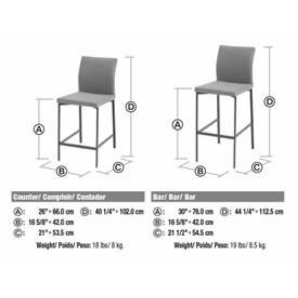 Trica Armless Stationary Counter Stool - Vander Berg Furniture and Flooring